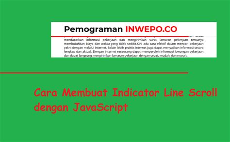 Cara Membuat Indicator Line Scroll Dengan Javascript Inwepo