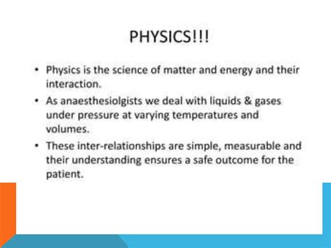 Physics And Anesthesia Pptx