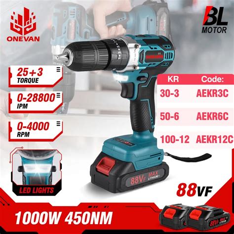 브러시리스 해머 드릴 임팩트 1000w 450nm 25 3 토크 3 기능 마끼다 18v 배터리용 무선 전기 스크루