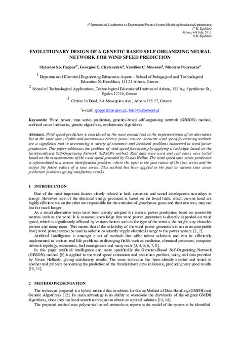 Pdf Evolutionary Design Of A Genetic Based Self Organizing Neural