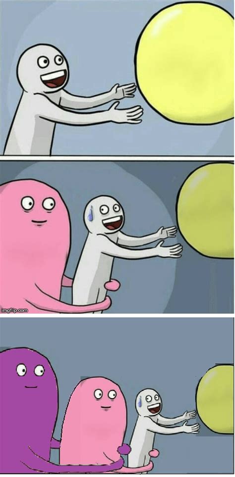Running Away Meme Template