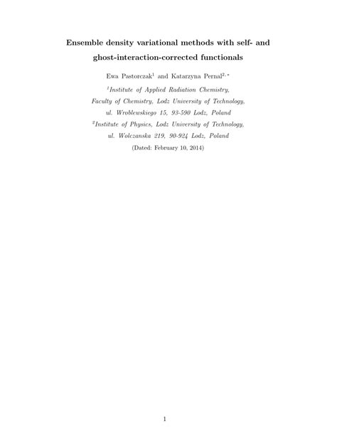 Pdf Ensemble Density Variational Methods With Self And Ghost