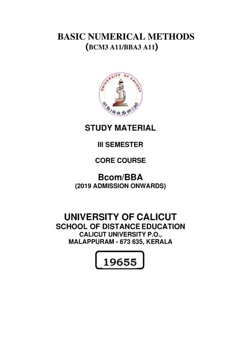 bcm3a11 bba3a11 basic numerical methods basic numerical methods bcm3