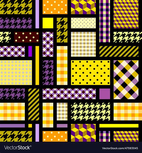 Geometric Abstract Pattern Patchwork Style Vector Image