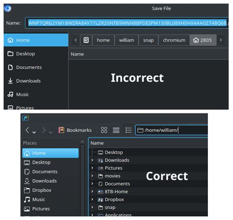 chromium showing the wrong home path on save as r chromiumbrowser