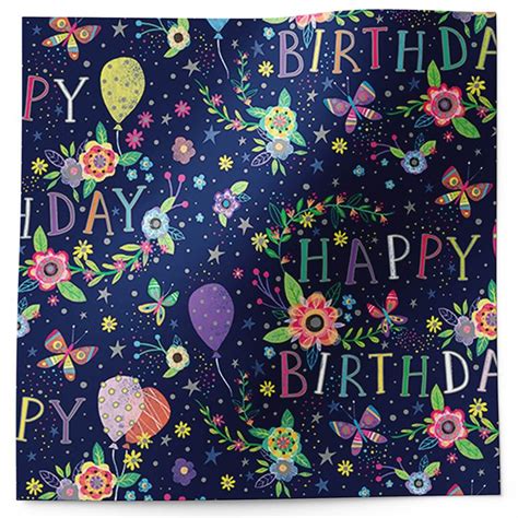 Beautiful Birthday Print Design T Grade Tissue Paper Sheets Choose