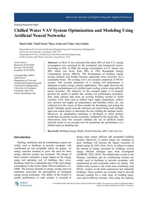 pdf chilled water vav system optimization and modeling using