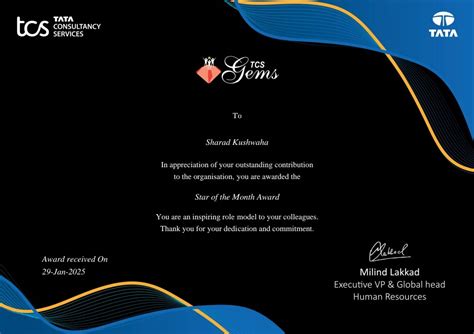 softwaredev award work gems sharad kushwaha