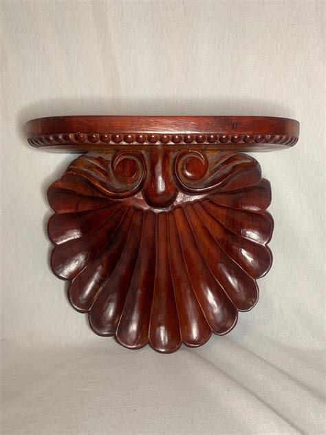Vintage Large Mahogany Shell Shelf Etsy