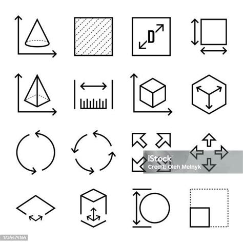 Dimension Area And Perimeter Measure Concept Square Perimeter Distance