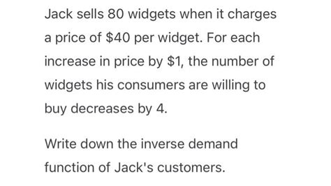 solved calculate the price elasticity of demand for widgets
