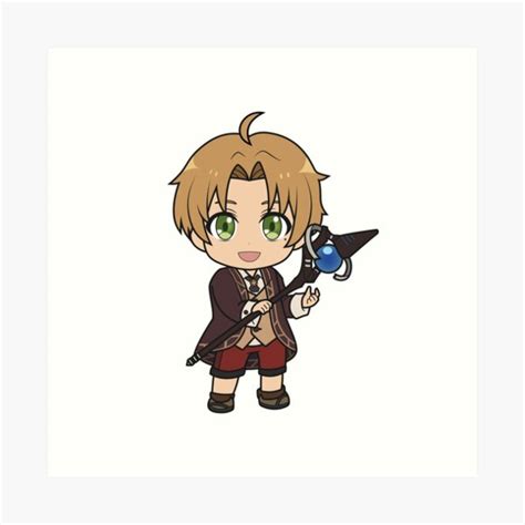 Mushoku Tensei Rudeus Greyrat Chibi Art Print For Sale By Chibicheems
