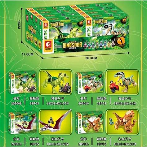 Sembo Block 205009 205016world Dinosaur Set Of 8 In 1 Building Blocks
