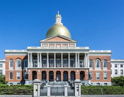 Front Bulfinch Entrance Massachusetts State House Capital Building