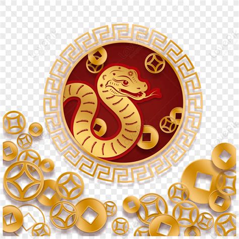 뱀의 해 2025 황금 테두리 Png 일러스트 무료 다운로드 Lovepik