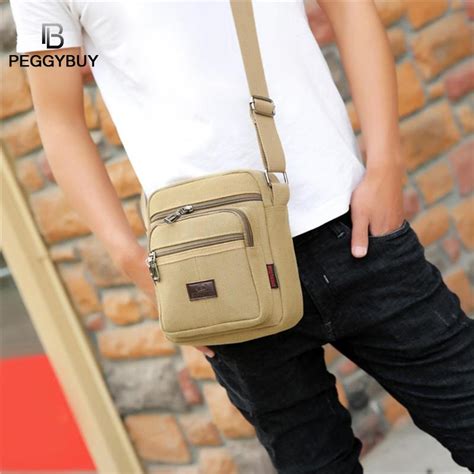 Canvas Crossbody Shoulder Bag Men Zipper Casual Tr Grandado