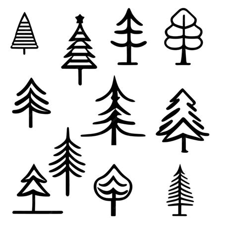 Premium Vector Tree Line Art Vector Icon Set