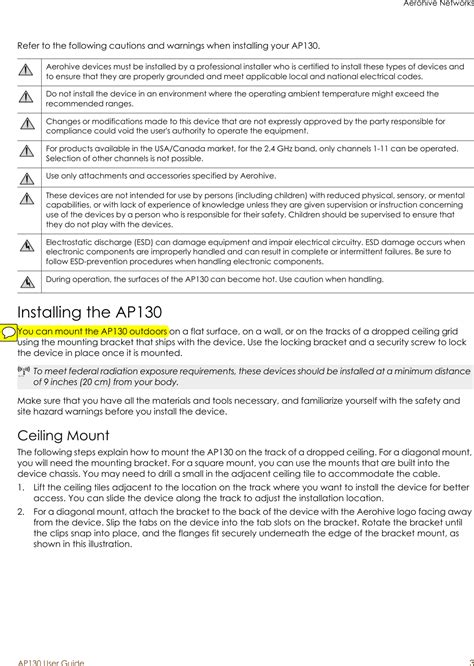 aerohive networks ap130 access point user manual ap130 user guide