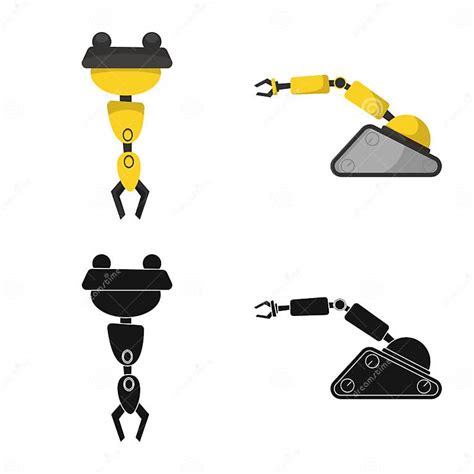 Isolated Object Of Robot And Factory Icon Set Of Robot And Space Stock Symbol For Web Stock