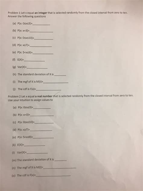 Solved Problem 1 Let X Equal An Integer That Is Selected