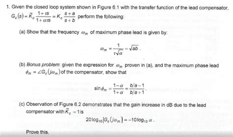Solved 6 2 1 Overview The General Unity Feedback Chegg Com