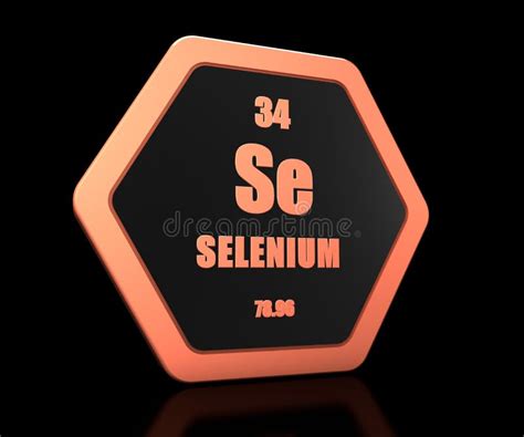 Selenium Se Chemical Element Periodic Table Hexagonal Shape Stock