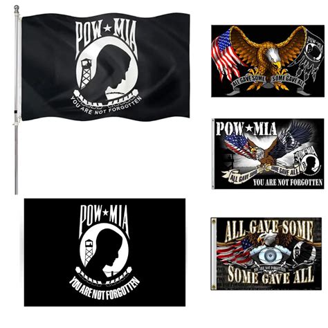 Pow Mia Flags For Outside 3x5 Combo Pack Usa American Flag And Pow Mia