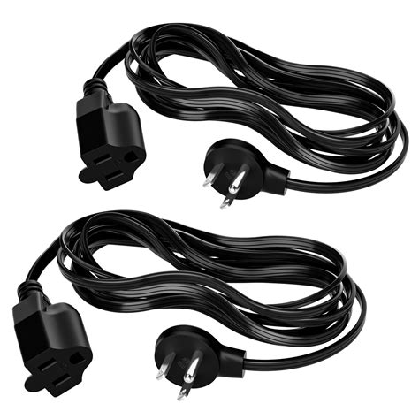 Elecan Flat Plug Extension Cord 2 Ft 2 Pack