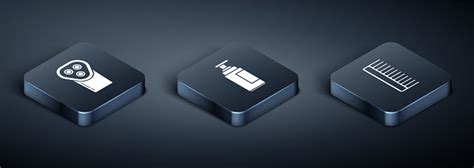 아이소 메트릭 전기 이발기 또는 면도기 헤어 브러시 및 크림 또는 로션 화장품 튜브 아이콘을 설정합니다 벡터 3차원 형태에 대한 스톡 벡터 아트 및 기타 이미지 Istock