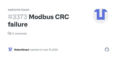 Modbus CRC Failure Issue Esphome Issues GitHub