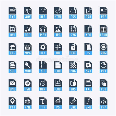 File Formats Icon Set Vector Stock Vector Illustration Of Colorful Icon 110595145
