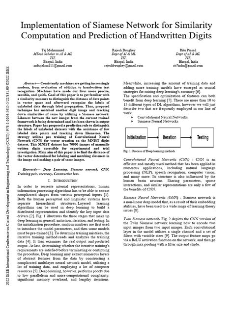 Implementation Of Siamese Network For Similarity Computation And