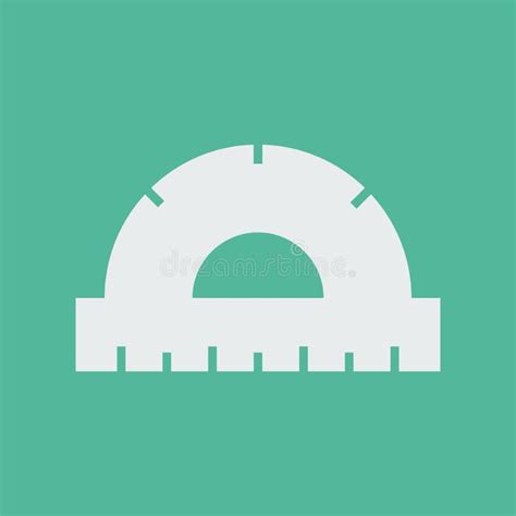 Silhouette Icon Protractor Flat Vector Illustration Stock Vector