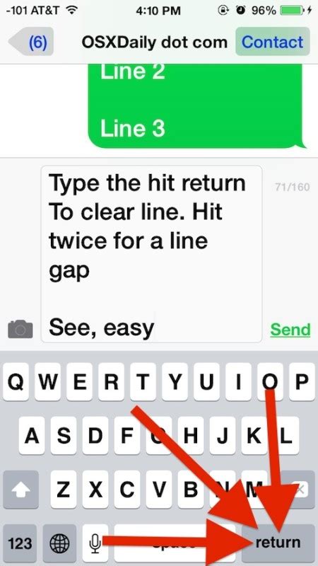 Type Line Breaks Enter A New Line In Messages For IOS
