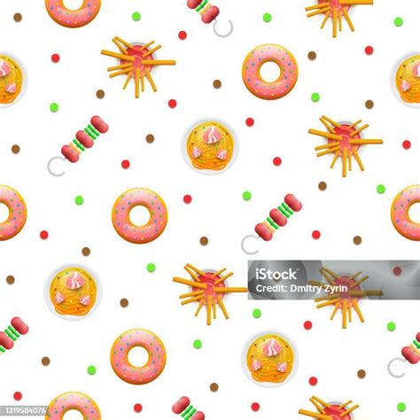 원활한 패턴 추상 요소 패스트 푸드 벡터 디자인 스타일 배경 일러스트 고기에 대한 스톡 벡터 아트 및 기타 이미지 고기 길거리 음식 다중 색상 Istock