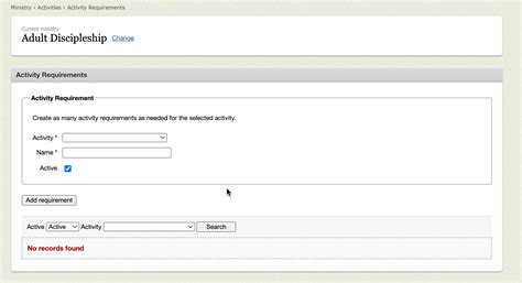 Activity Requirements Fellowshipone