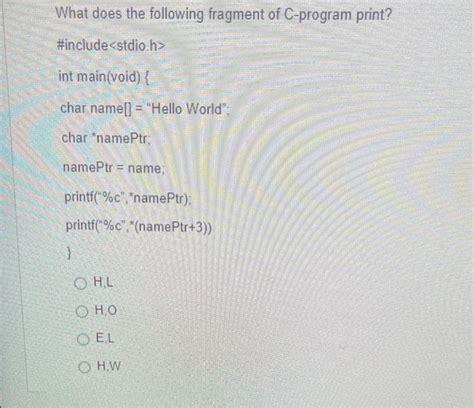 What Does The Following Fragment Of C Program Print