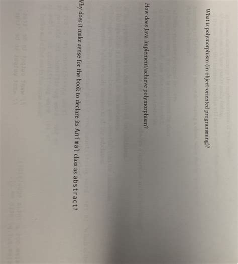 Solved What Is Polymorphism In Object Oriented Chegg