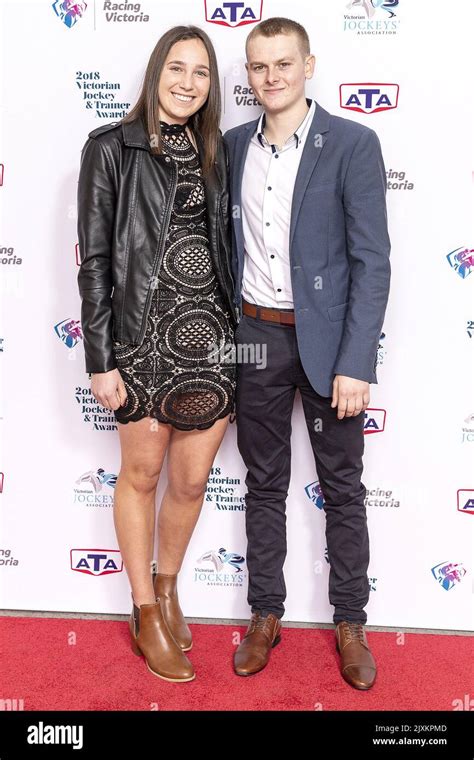 Ethan Brown Arrives With Sarah Osborne For The 2018 Victorian Jockey
