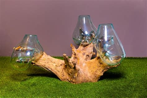 Premium Photo A Tree Stump With Three Glasses On It That Saysim A