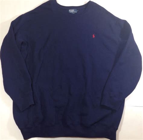 Mens Vintage Ralph Lauren Polo Crewneck Sweatshirt Dark Navy Blue Size