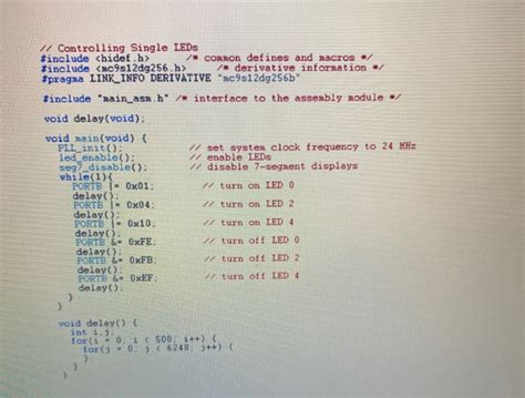 using codewarrior implement the following