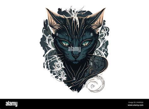 Cat Tattoo Black And White Vector Illustration Stock Vector Image And Art
