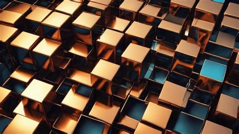 premium ai image random rotating metal cubes 3d rendering illustration