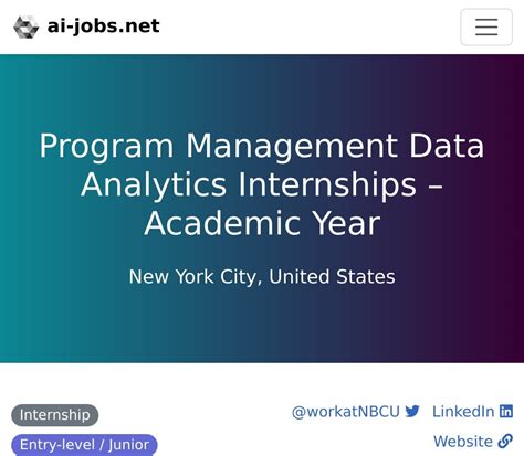 Hiring Internship Program Management Data Analytics Internships
