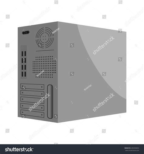 System Unit Computer Back Part Icon Stock Vector Royalty Free Shutterstock
