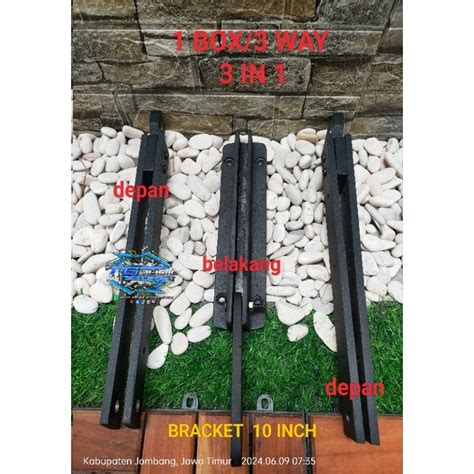 jual bracket 3way 10 inch line array bracket gantung bahan diral