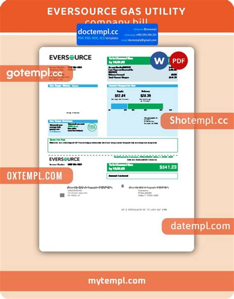 Doctempl Eversource Gas Business Utility Bill Word And Pdf Template