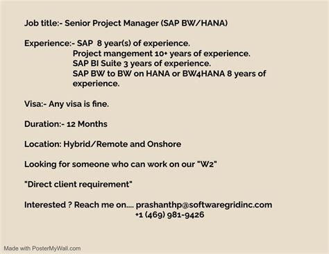 prashanth reddy on linkedin hiring projectmanager sapbw4hana