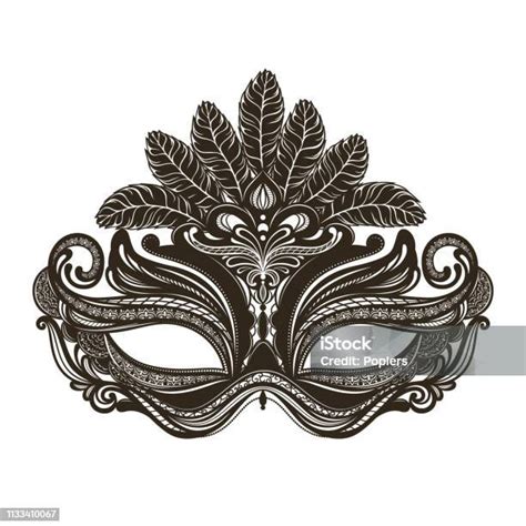 골드 베네 치안 마스크 카니발 파티 초대 카드 템플릿입니다 봄 방학 벡터 일러스트 레이 션 Eps10 할리퀸에 대한 스톡 벡터 아트 및 기타 이미지 Istock